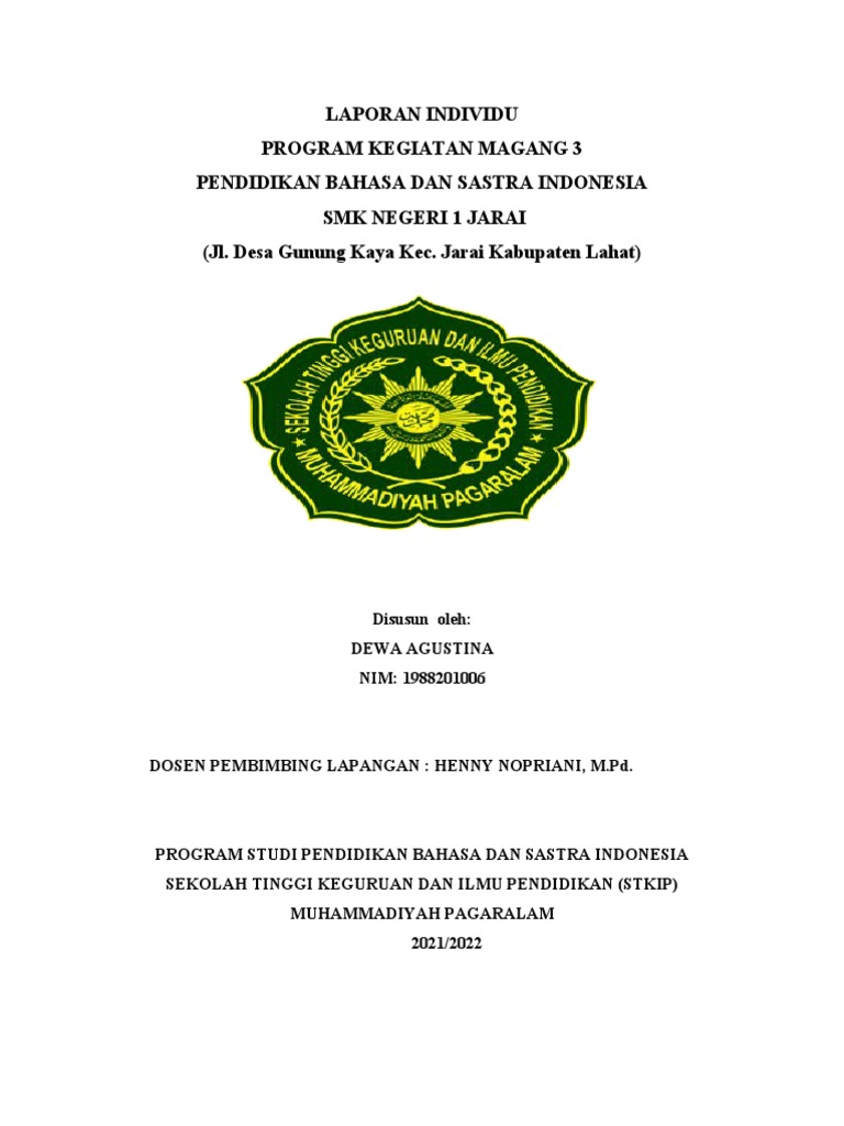 Dewa Agustina Laporan Magang 3 | PDF