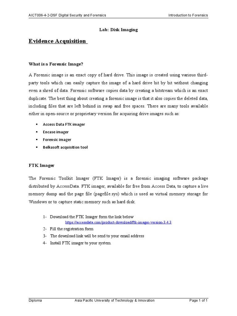 Evidence Acquisition: Lab: Disk Imaging | PDF | Computer Forensics | Computer Data Storage