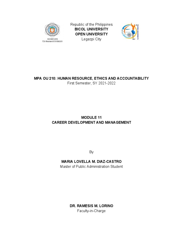 Module 11-Career Development and Management | PDF