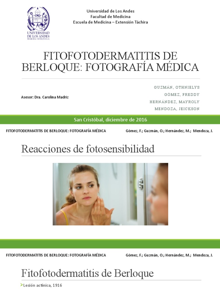Fitofotodermatitis de Berloque | PDF | Piel | Medicina CLINICA