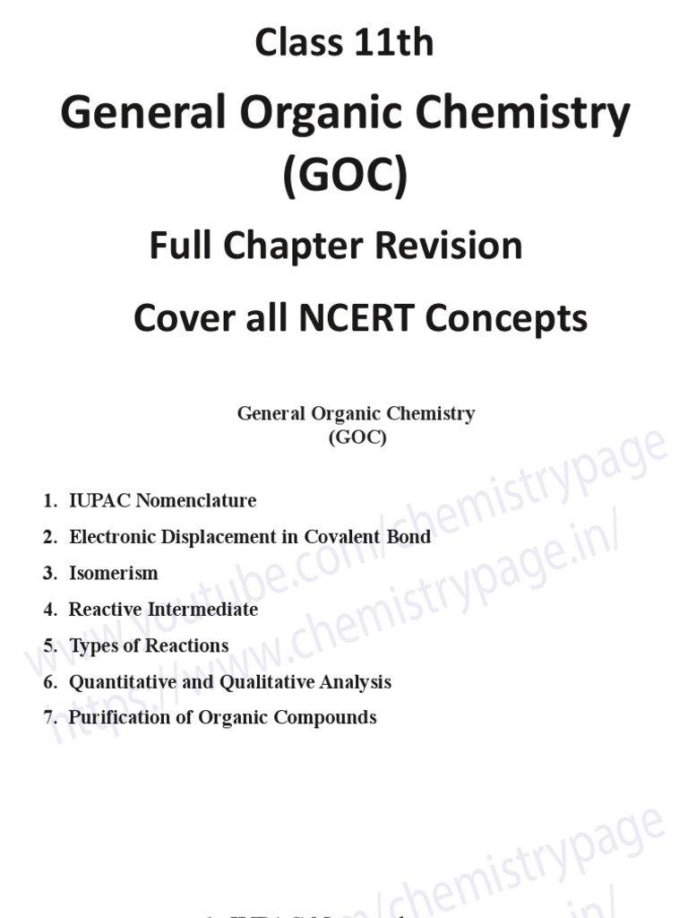 General Organic Chemistry (GOC) | PDF | Chromatography | Distillation