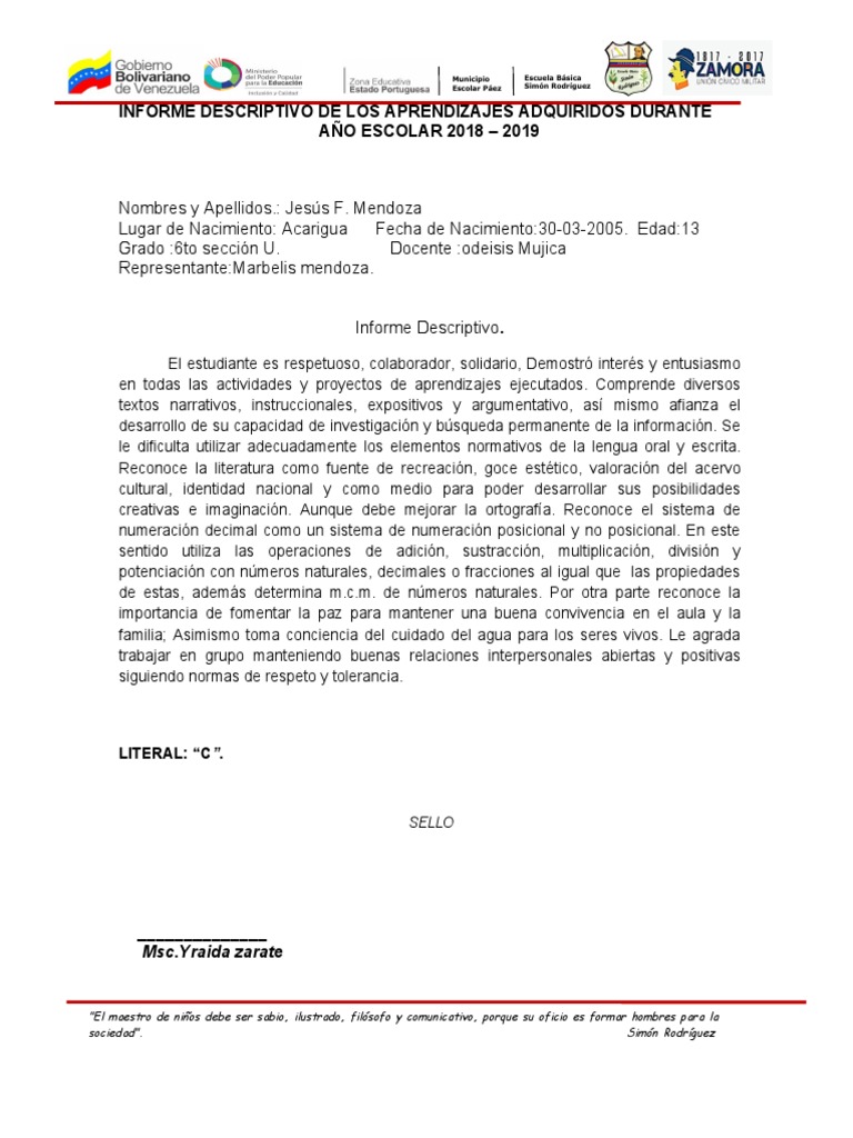 Informes Descriptivos de 6to.2 | PDF | Tolerancia | Felicidad