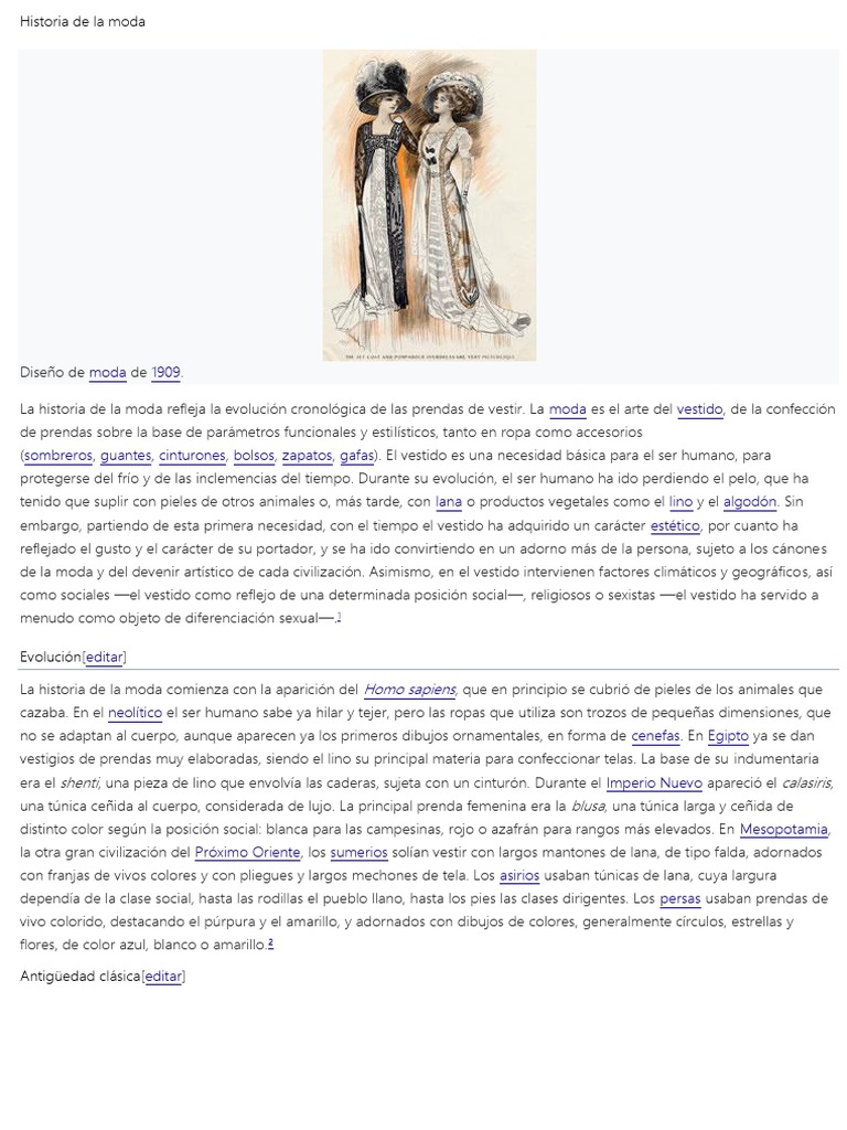 Historia de La Moda | PDF | Ropa | Moda