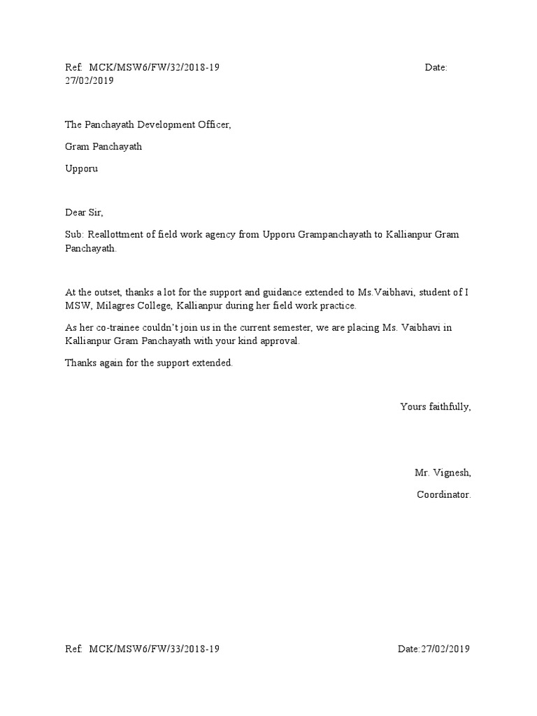 Field Work Permission Letter | PDF