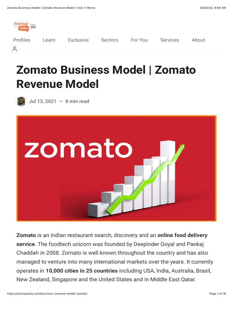 Zomato Business Model - Zomato Revenue Model - How It Works | PDF ...