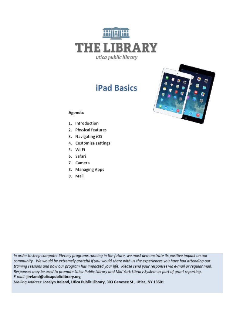 Ipad Basics: Agenda | PDF | Ios | Ios 8
