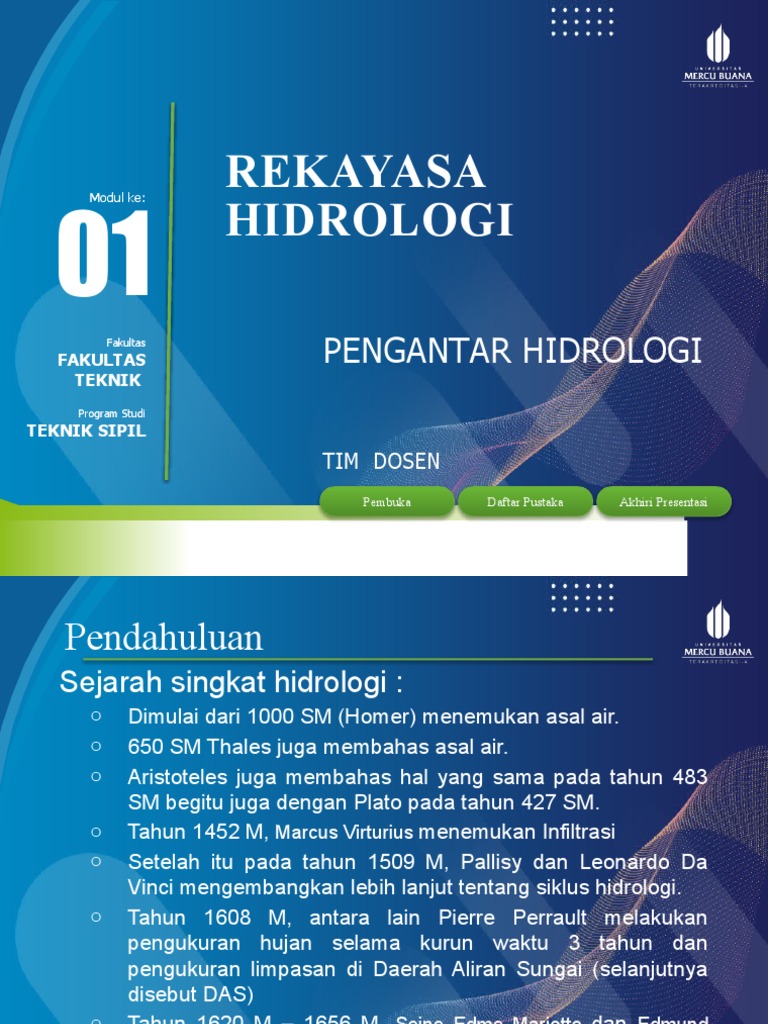 01.rekayasa Hidrologi Modul1 Prensentasi040322 | PDF
