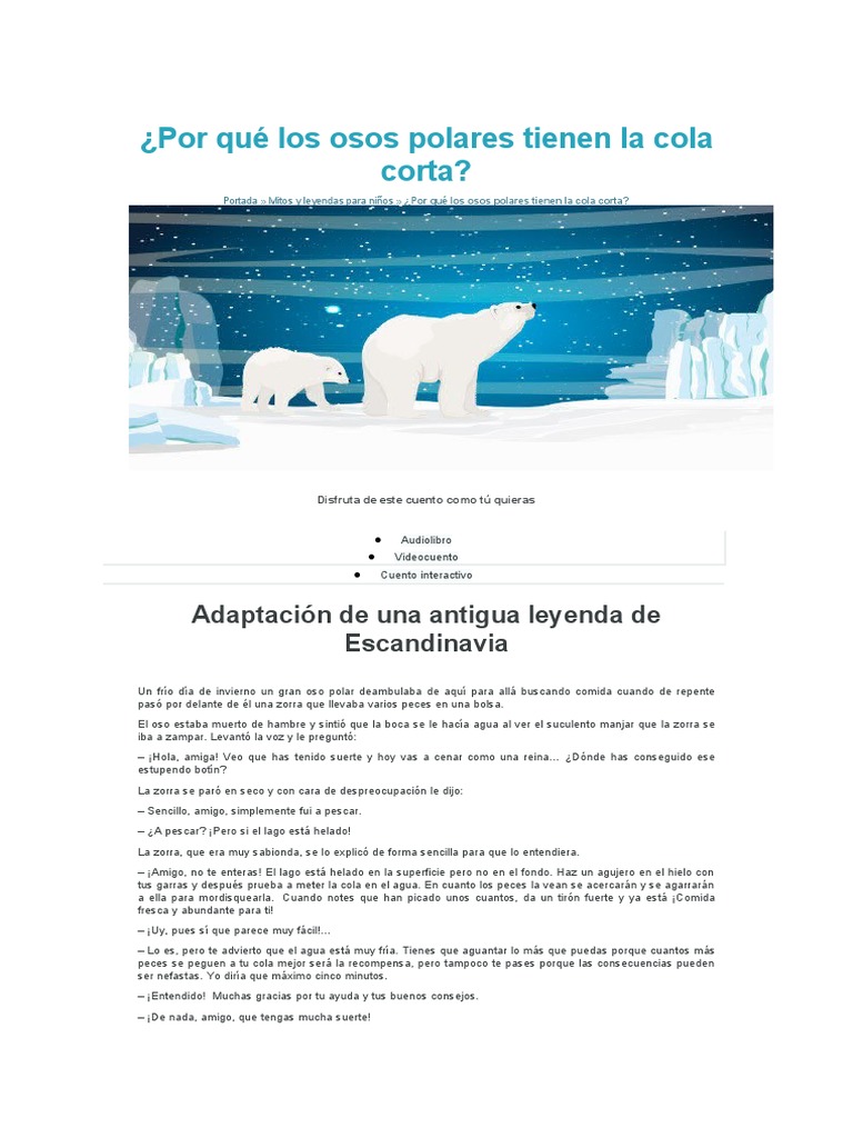 ¿Por qué los osos polares tienen la cola corta | PDF | Oso polar | Osos