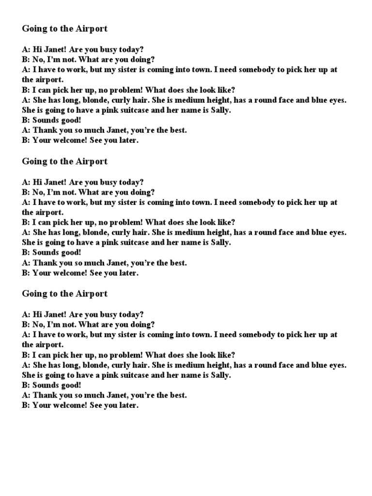 Going To The Airport Dialogue Fun Activities Games Pronunciation ...