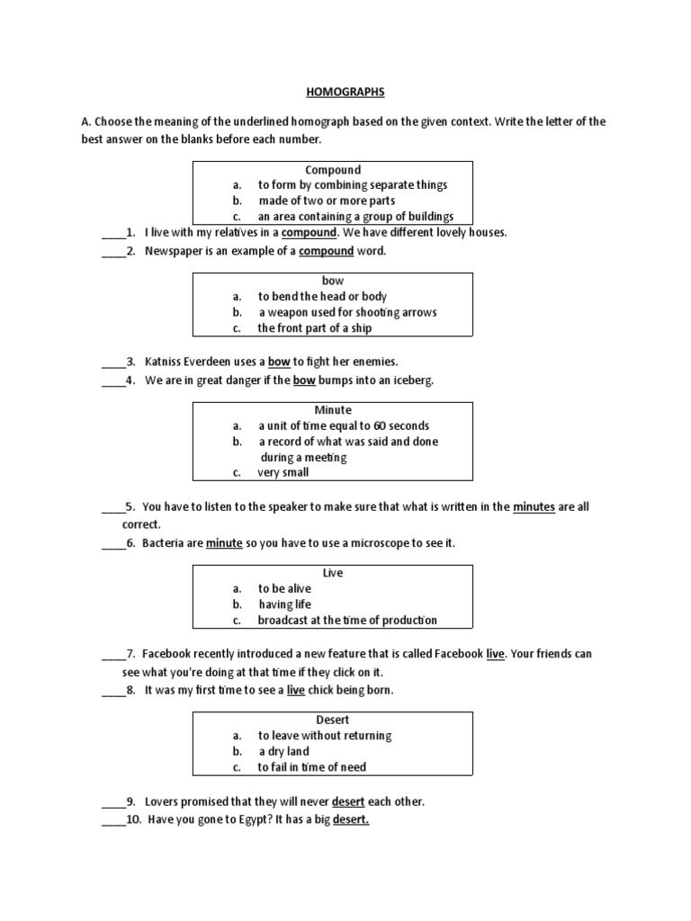 Homographs | Download Free PDF | Bow And Arrow
