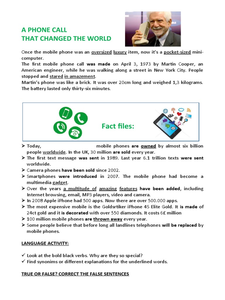 A Phone Call That Changed The World: Fact Files | Download Free PDF ...