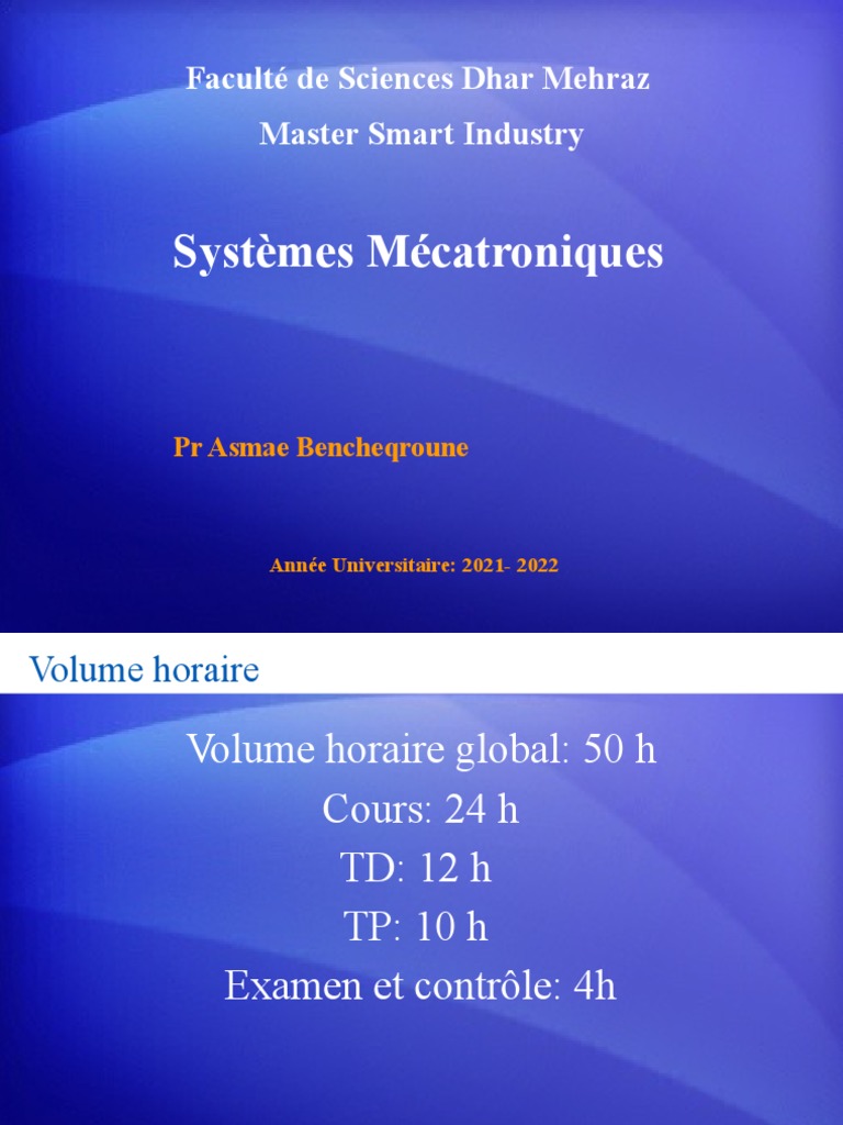 Introduction aux Systèmes Mécatroniques | PDF | Mécatronique ...