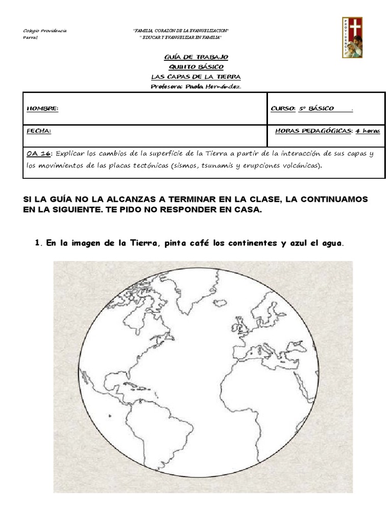 Actividades sobre las Capas de la Tierra | PDF | Tierra | Corteza ...