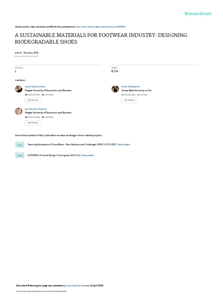 A Sustainable Materials For Footwear Industry: Designing Biodegradable ...