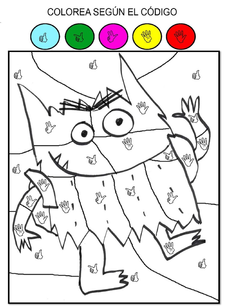 Colorea Por Números Monstruo de Colores | PDF