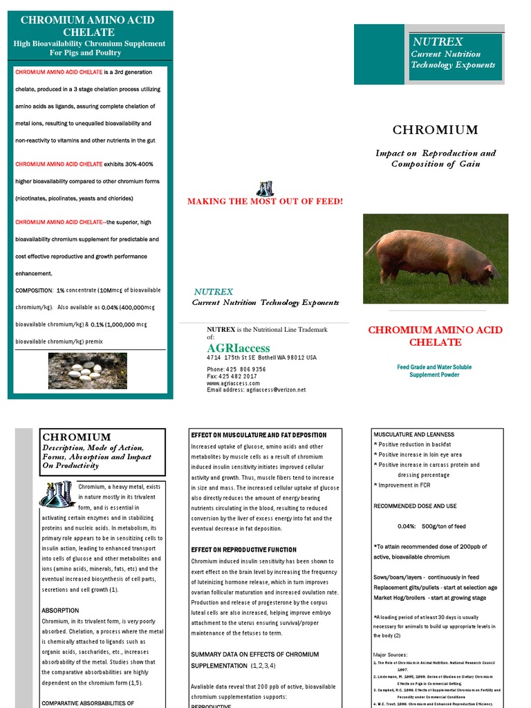 Chromium Brochure | PDF | Chromium | Chelation