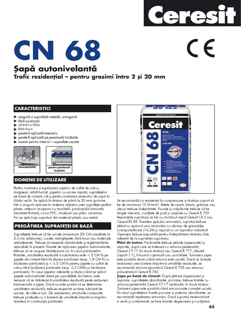 Tds Ro Ceresit cn68 Sapa Autonivelanta | PDF