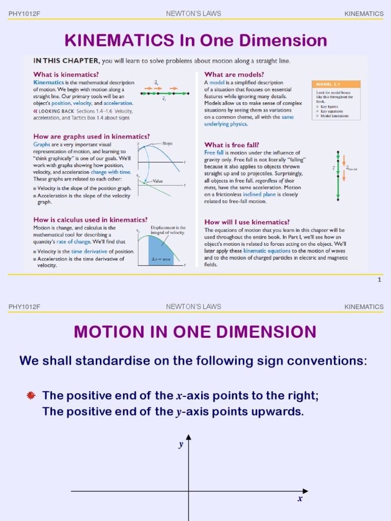 02 Kinematics PHY1012F-drg2021 | PDF | Kinematics | Velocity