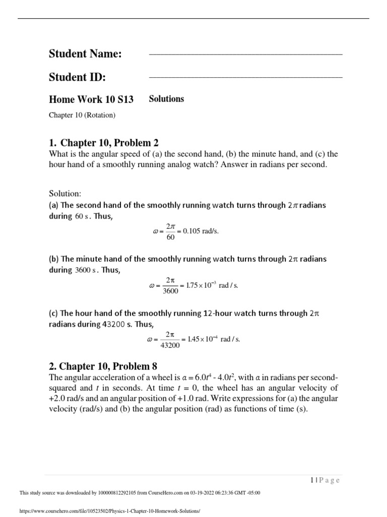 Homework Solutions 10 | PDF