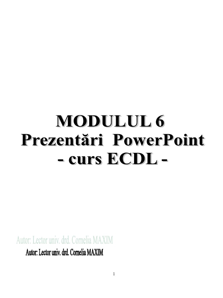 Modulul 6 Power Point | PDF