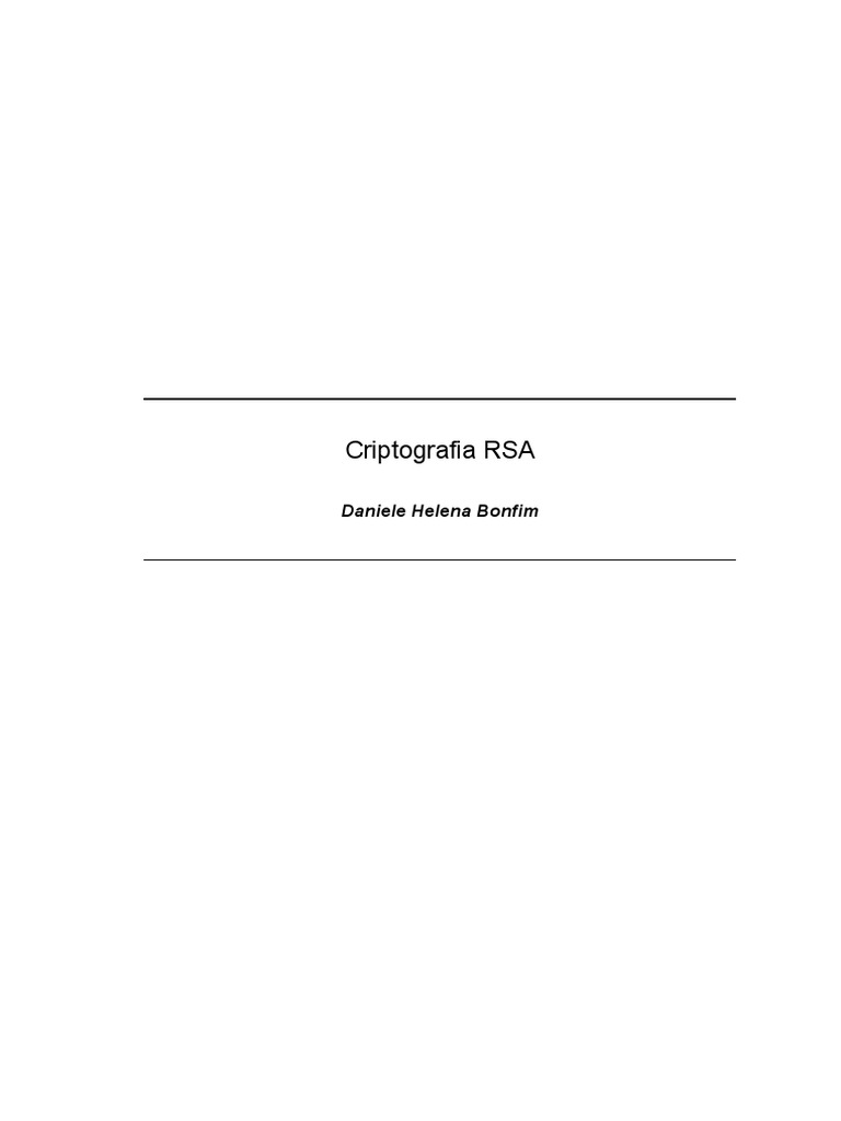 Criptografia RSA - USP | PDF | Número primo | Equações