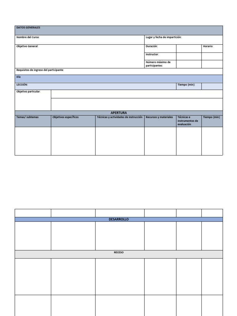 Carta Descriptiva - Formato | PDF
