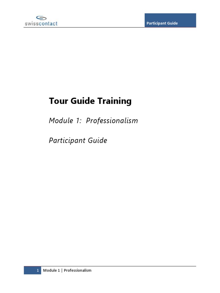 Tour Guide Training: Module 1: Professionalism Participant Guide | PDF ...