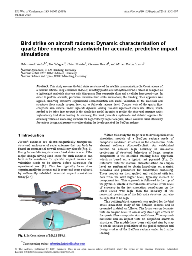 Bird Strike On Aircraft Radome Dynamic Characteris | PDF | Composite ...