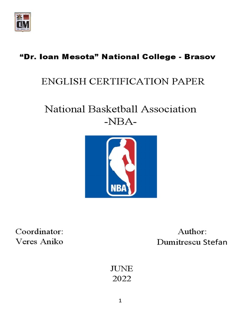 National Basketball Association - NBA-: English Certification Paper ...