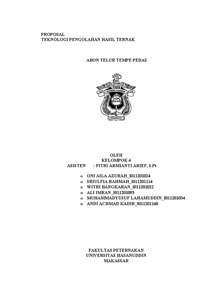 Proposal Abon Telur Kelopok 4 | PDF