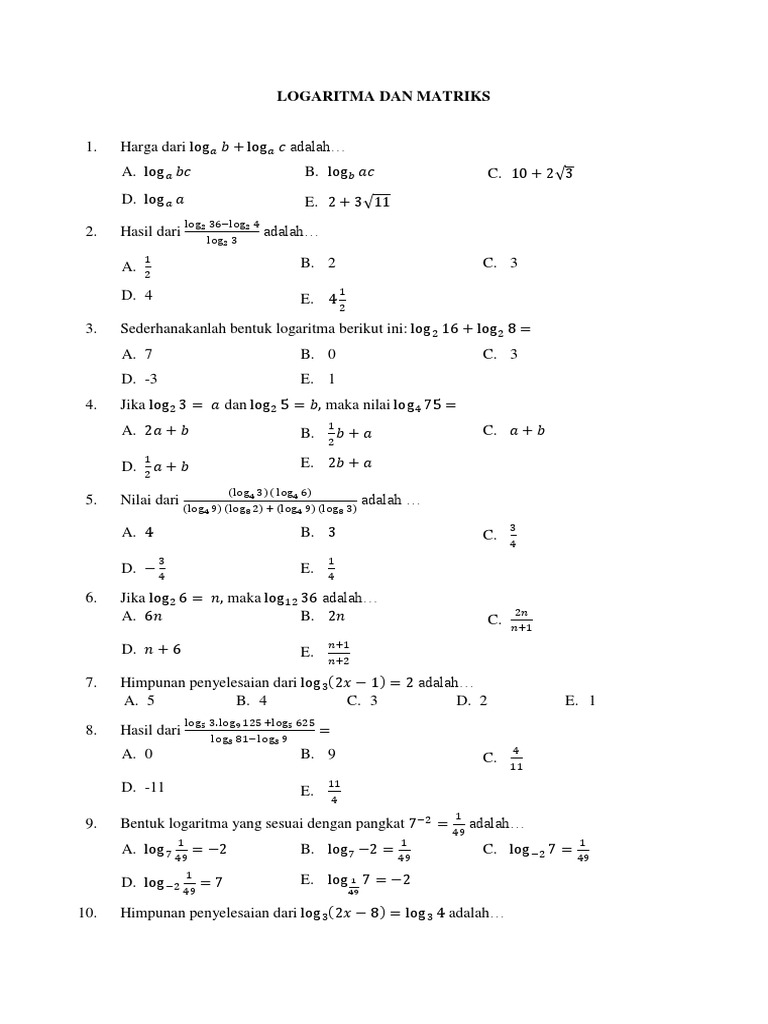 Logaritma Dan Matriks | PDF
