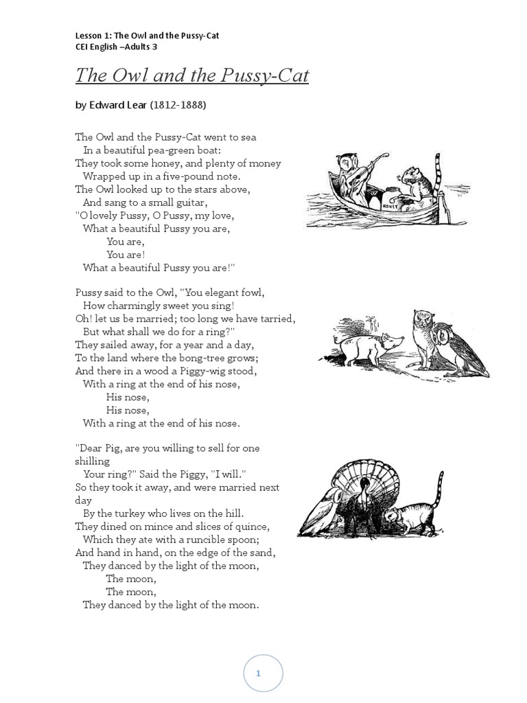 The Owl and The PussyCat | PDF