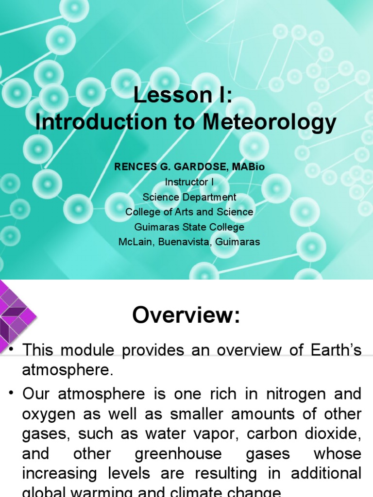 Lesson 1 - Meteorology Introduction | PDF | Atmosphere Of Earth ...