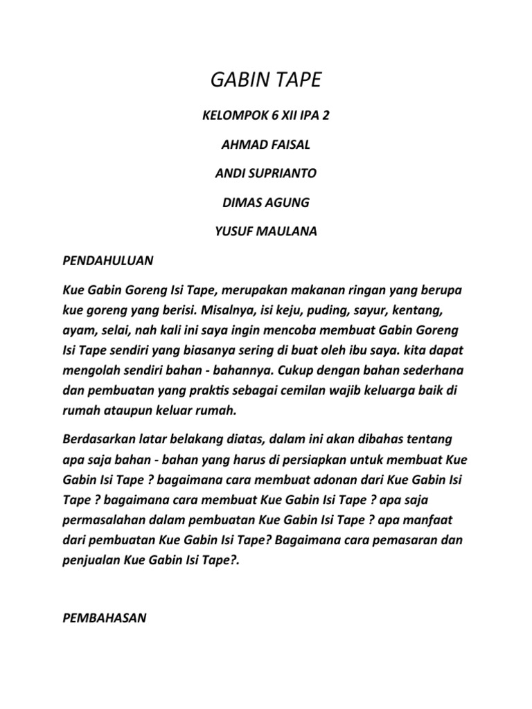 GABIN TAPE Kelompok 6 | PDF