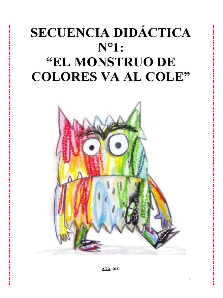 Secuencia Didáctica 1 El Monstruo de Colores Va Al Cole | PDF