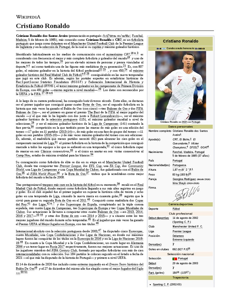 Cristiano Ronaldo | PDF | Manchester United FC | la Liga