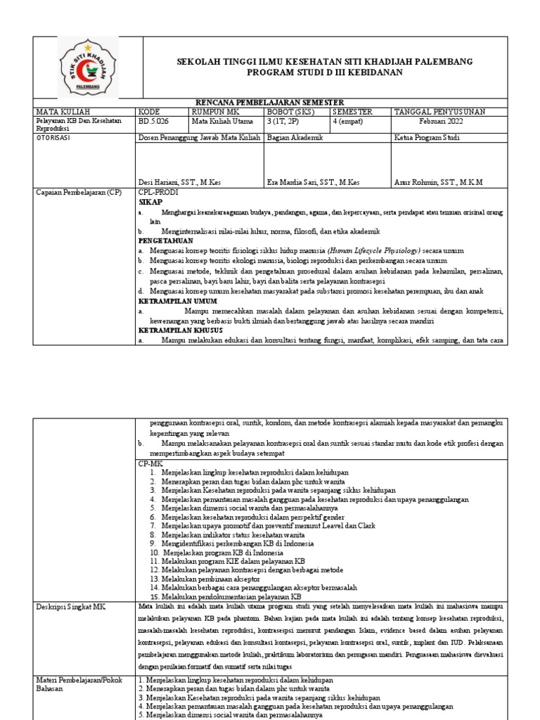 RPS KB KESPRO Genap 2022 | PDF
