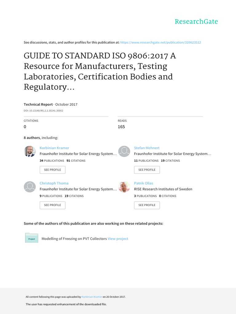 Guide To Standard ISO 9806 2017 | PDF | Solar Energy | Water Heating