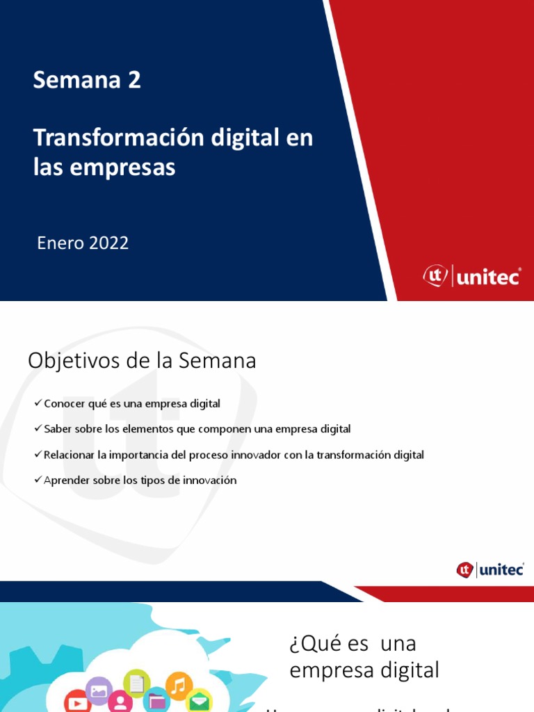 Semana2 Transformación Digital 1 Q1 2022 Pdf Innovación Business