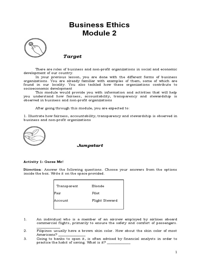 Business Ethics Module 2 | PDF | Corporations | Business