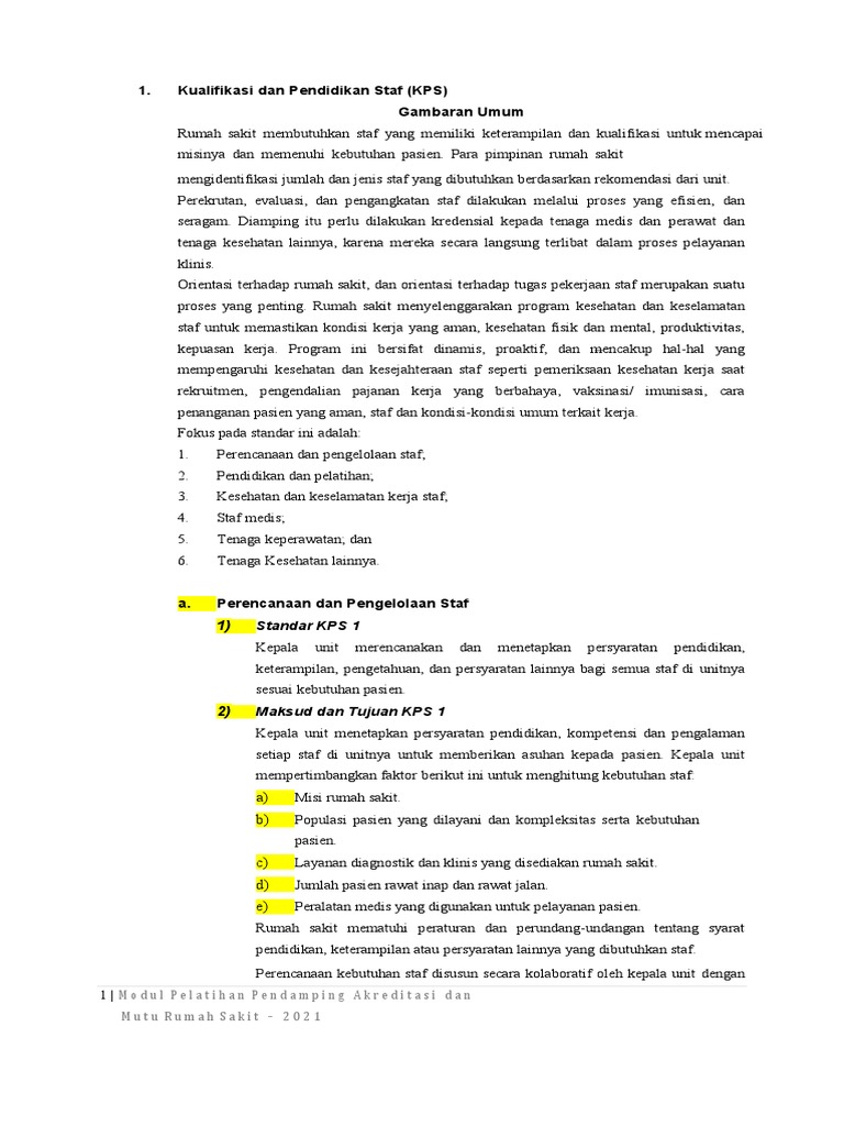 Kualifikasi Dan Pendidikan Staf (KPS) | PDF