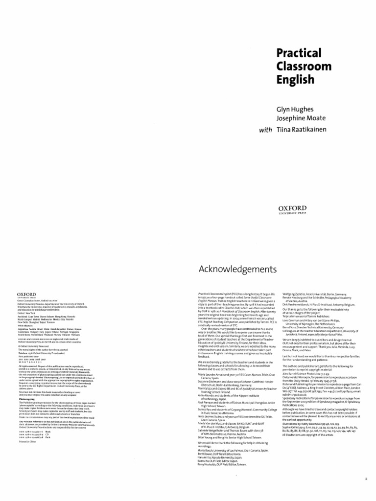 Practical Classroom English (OUP) | PDF | Teachers | Classroom