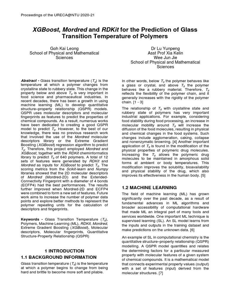 URECA Final Research Paper Goh Kai Leong U1840005E | PDF | Mean Squared Error | Quantitative ...