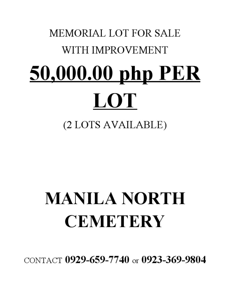Manila North Cemetery Lots for Sale | PDF