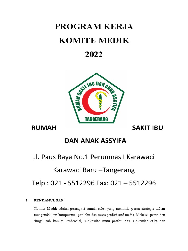 Program Kerja Komite Medik 2022 | PDF | Bisnis