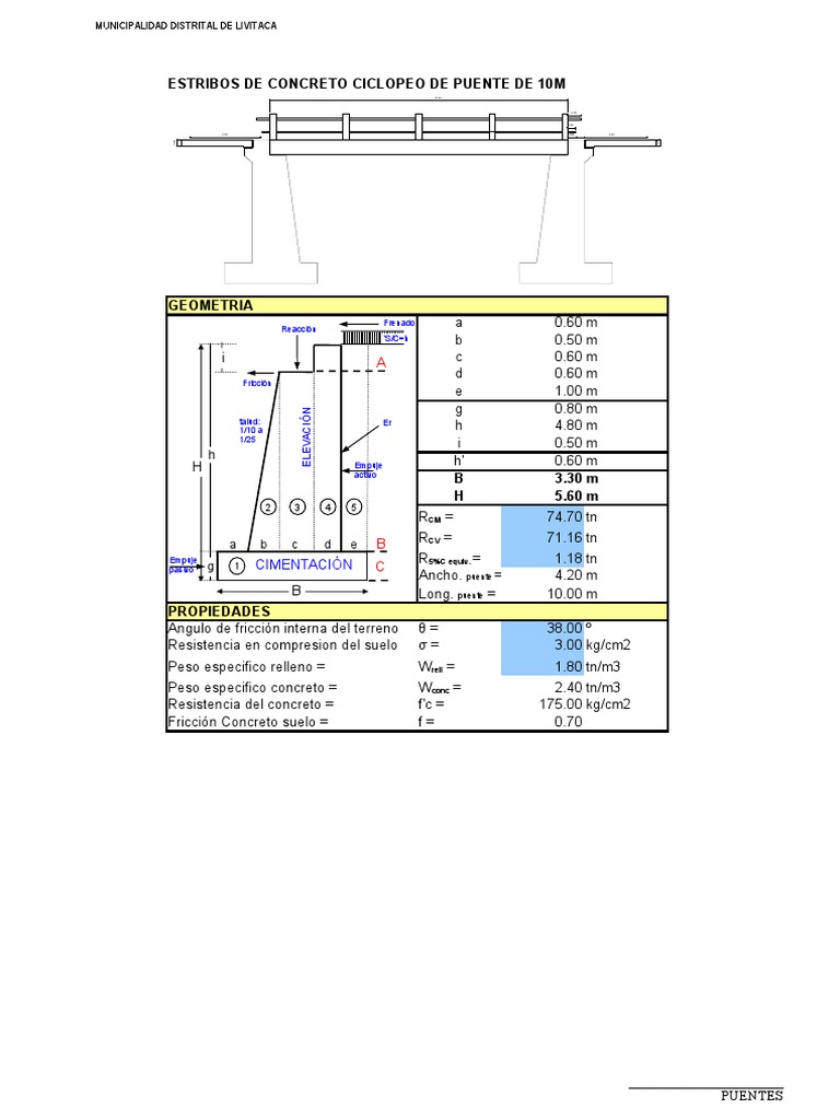 Sub Estructura PUENTE 10m | PDF