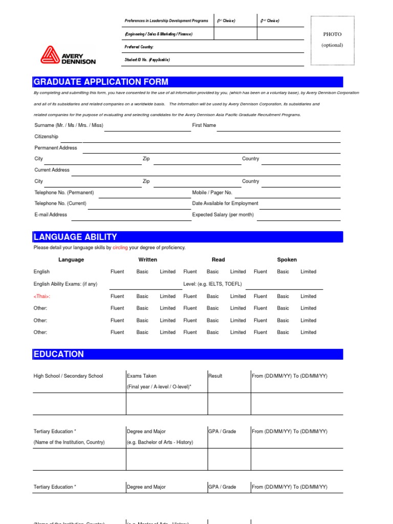 GOLD Application Form | PDF | Behavior Modification | Learning
