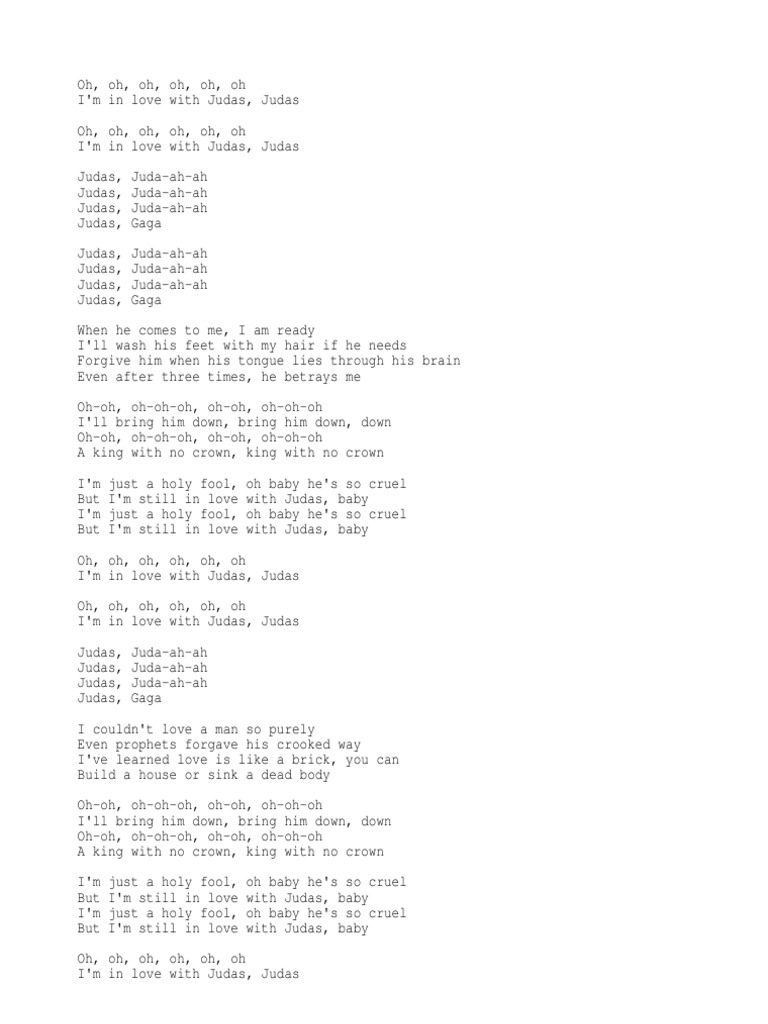 Judas Lyrics | PDF