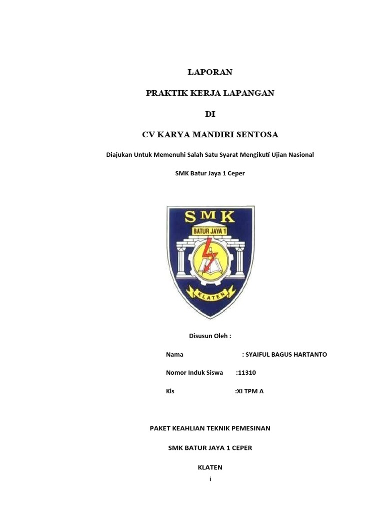 Laporan Pkl Teknik Mesin Pdf