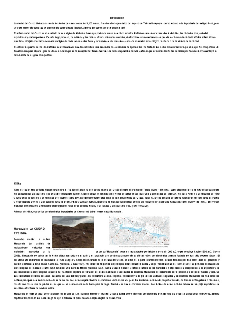 Preinka Killke | PDF | Imperio Inca | Perú